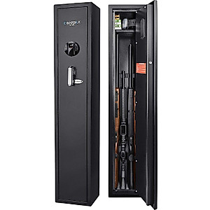 BARSKA New Large Quick Access Biometric Rifle Gun Safe Cabinet 9.8 in x 8.6 in x 52.17 in