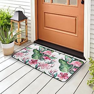 Flamingo Kitchen Rug Pink Kitchen Mats Floor Tropical Bird Soft Non Slip Anti Fatigue Bath Rug Runner Doormats Carpet for Home Decor 39 X 20 in