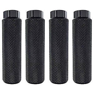Zelerdo 2 Pairs Aluminum Alloy Bike Pegs for Mountain Bike Cycling Rear Stunt Pegs Fit 3/8 inch Axles (Pure black,100x28 mm)
