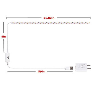 GELENZ Sewing Machine Light,30 LED Lighting Strip kit Cold White 6000k with Touch dimmer and USB Power,Fits All Sewing Machines (2pack)