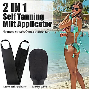 stusgo Self Tanning Mitt Applicator, Tanning Glove with Elastic Wrist, Sunless Tanning Back Applicator for Your Back, Soft, Streak-Free, for Self Sunless Tanning Fake Bake Tan, Lotion, Mousse
