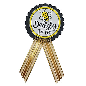 Amy's Bubbling Boutique Honey Bee Mommy to Be Baby Shower Banner Sash Mom & Daddy to Be Pin - What will it Gift Set