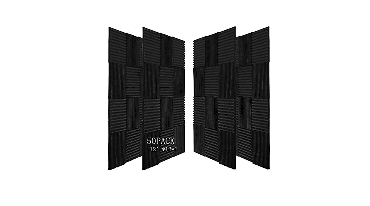 50 Pack Acoustic Panels: Studio Soundproof Foam for Walls