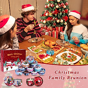 Christmas Scented Candles Gift Set, 12 PCS 3oz Aromatherapy Candles Gifts for Women Soy Wax Candles Gift for mom Portable Travel Tin Jar Candles for Birthday, Thanksgiving, Mother's Day