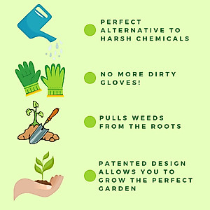 Lawn Jaws The Original Sharktooth Weed Puller Remover Weeding & Gardening Tool Weeder - Pull from The Root Easily!- Great Gardening