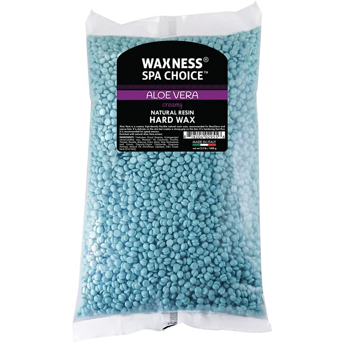 Waxness Spa Choice Assorted Hard Wax Beads 2.2 lb / 1 kg Pack of 3 - Tourmaline, Aloe Vera, Passion Fruit