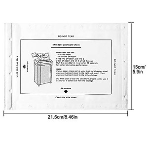 20 Pack Paper Shredder Lubricant Sheets Paper Shredder Oil Sheets Shredder Cleaning Sheets, 8.46x6in