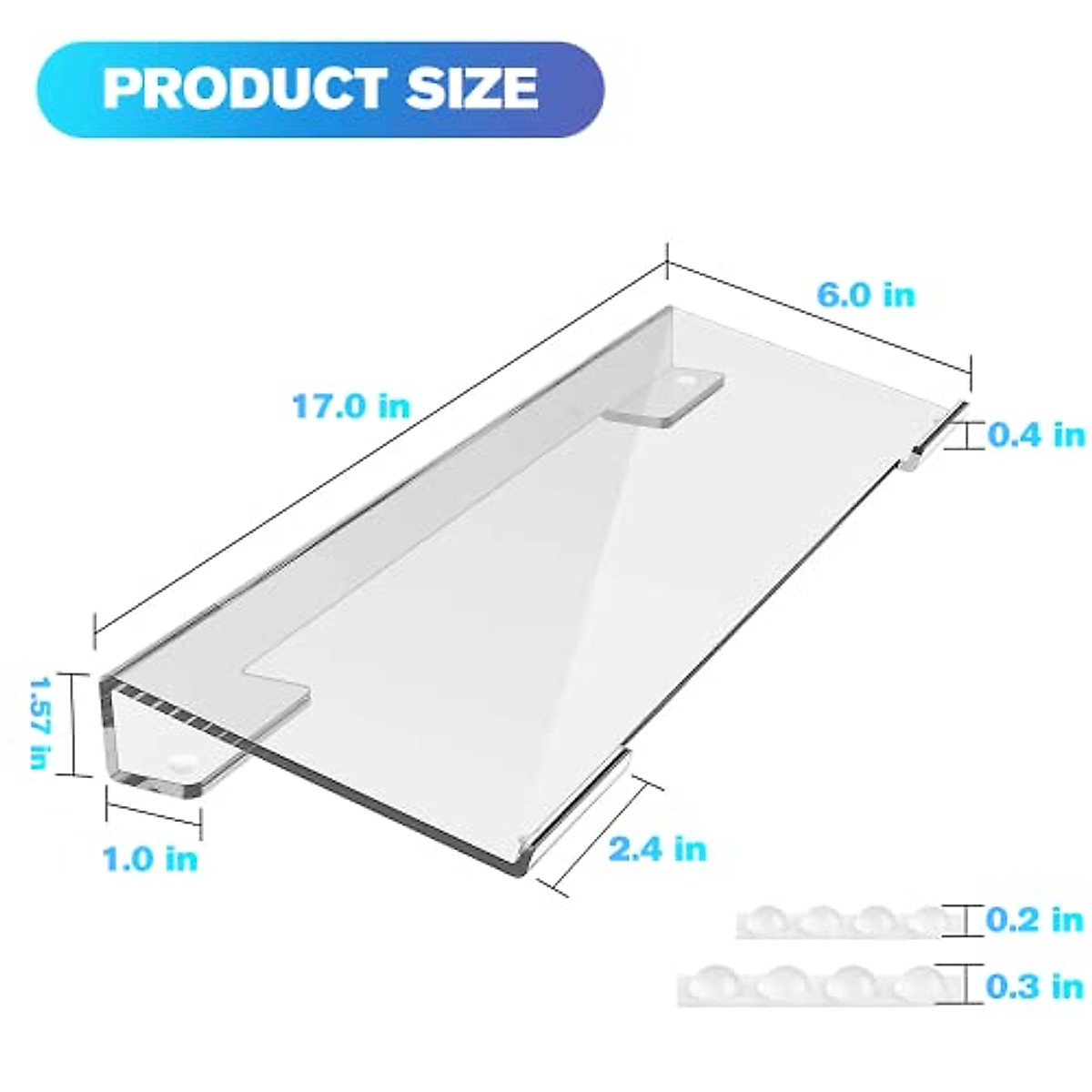 MaxGear Computer Keyboard Stand Keyboard Riser Acrylic Keyboard Stand for Desk Clear Keyboard Holder for Desk with Adjustable Height for Easy Ergonomic Typing at Office, Home, School