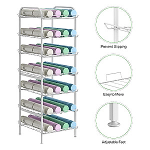 Vrisa Water Bottle Organizer Free Standing Water Bottle Storage Rack Adjustable Water Bottle Holder for Kitchen Pantry Food Storage White 7 Tier