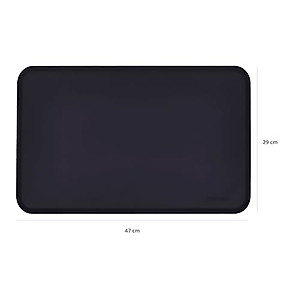 Amazon Basics Waterproof Anti-Slip Silicone Pet Food and Water Bowl Mat, Solid, 18.5 x 11.5 Inches, Black