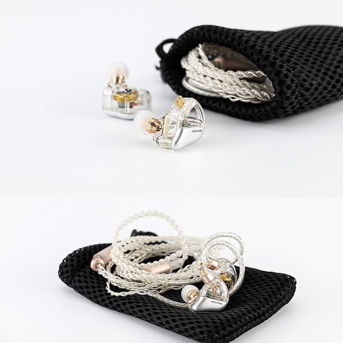 SIMGOT MT3 Hi-Res in Ear Monitor Headphones with Detachable Cable, Dynamic Driver Crystal Sound Stereo IEM Earphone for Musicians Singer, HiFi Wired Earbuds for Smartphones and Audio Players (Clear)