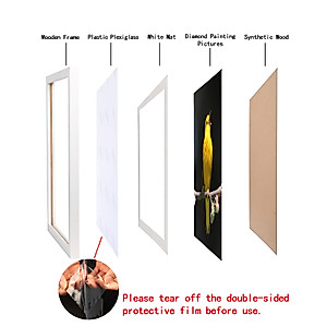 WKDP 12x16inch Diamond Painting Picture Frame 30x40cm Diamond Art frames ,Display Pictures 10x14 inch With Mat or 12x16 Without Mat, Wall Hanging Decoration Poster Frame Photo Frame Cross Stitch