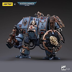 HiPlay JoyToy × Warhammer 40K Officially Licensed 1/18 Scale Science-Fiction Action Figures Full Set Series -Space Marines Space Wolves Venerable Dreadnought Brother Hvor