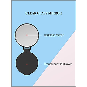 Compact Mirror Bulk Round Makeup Mirror for Purse, Set of 3, 2.6" L x 2.37" W (Black)