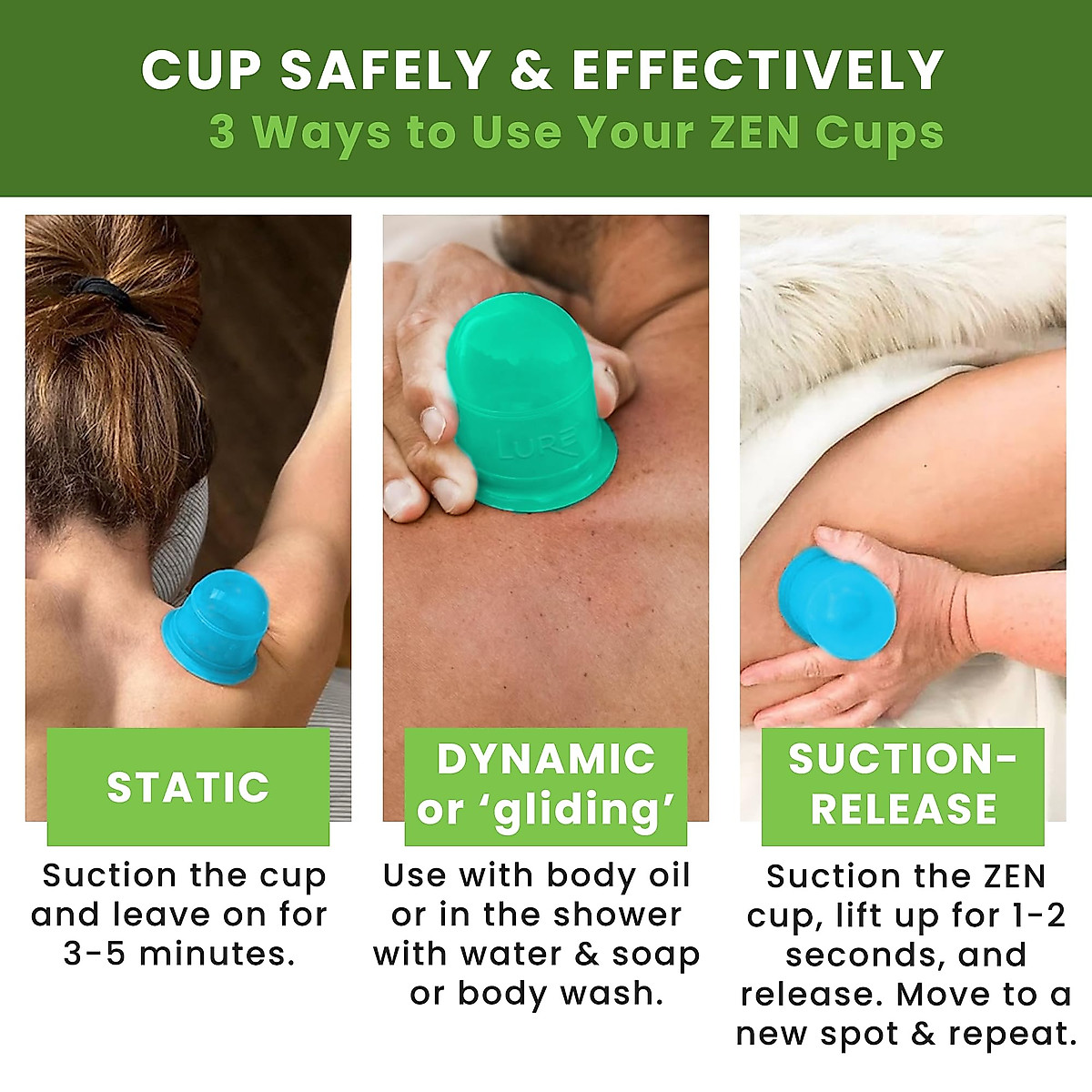Silicone Cupping Therapy Set Beginner Massage Cupping Cups for Cupping Therapy Cup Kit for Massage, Myofascial Release, Cellulite Reduction