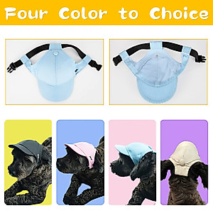Yikeyo Dog Hat for Small Dogs Dog Sun Hats with Ear Holes, Pet Puppy Baseball Cap for Summer Dog Visor Caps (Small, Blue)