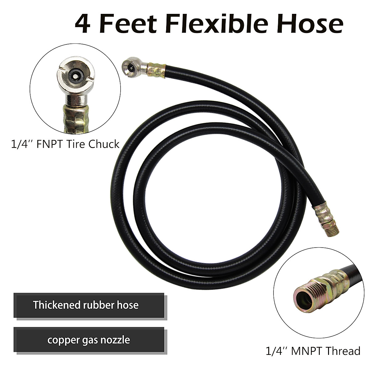 JIAXIMAN Air Tank Valve Kit with Gauge, Safety Valve Manifold and 4 Feet Air Tank Hose Assembly for Portable Air Tank