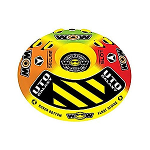 WOW Watersports UTO Galaxy Deck Tube and Cockpit Hybrid Towable, 1 to 2 Person Towable and Tow Rope Bundle