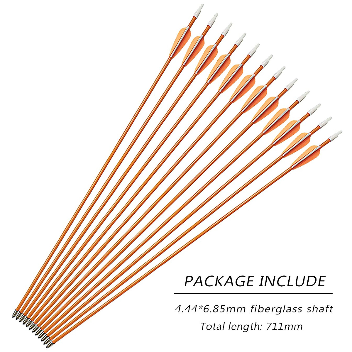 PANDARUS Youth Safetyglass Arrows 28" Fiberglass Archery 26" Target Practice Arrows(Pack of 12) (28 inch Orange)