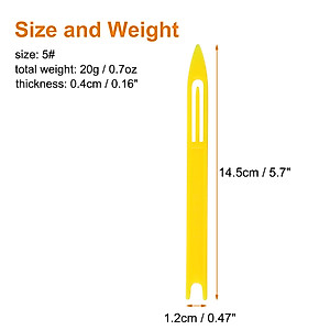 uxcell 5 Pcs Fishing Netting Needle Shuttles Kit Net Repair Needle Fishing Line Equipment Tool Plastic Cast Net Mending Sewing Needle Size:5# Yellow