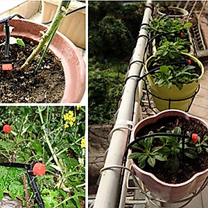 DOITOOL Garden Irrigation Drip System DIY Distribution Tubing Watering Drip Kit Distribution Tubing Hose Adjustable Nozzles Mist Cooling Irrigation System 25M for Garden Greenhouse Patio Lawn