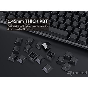 Ranked Blank Premium Keycap Set | 1.4 mm Thick PBT | Cherry Profile for Mechanical Keyboard (Black, 139 Keys)