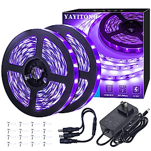40 Foot Led Black Light Strip Kit, 720 Units Led, 12V Flexible Blacklight Fixtures, Non-Waterproof