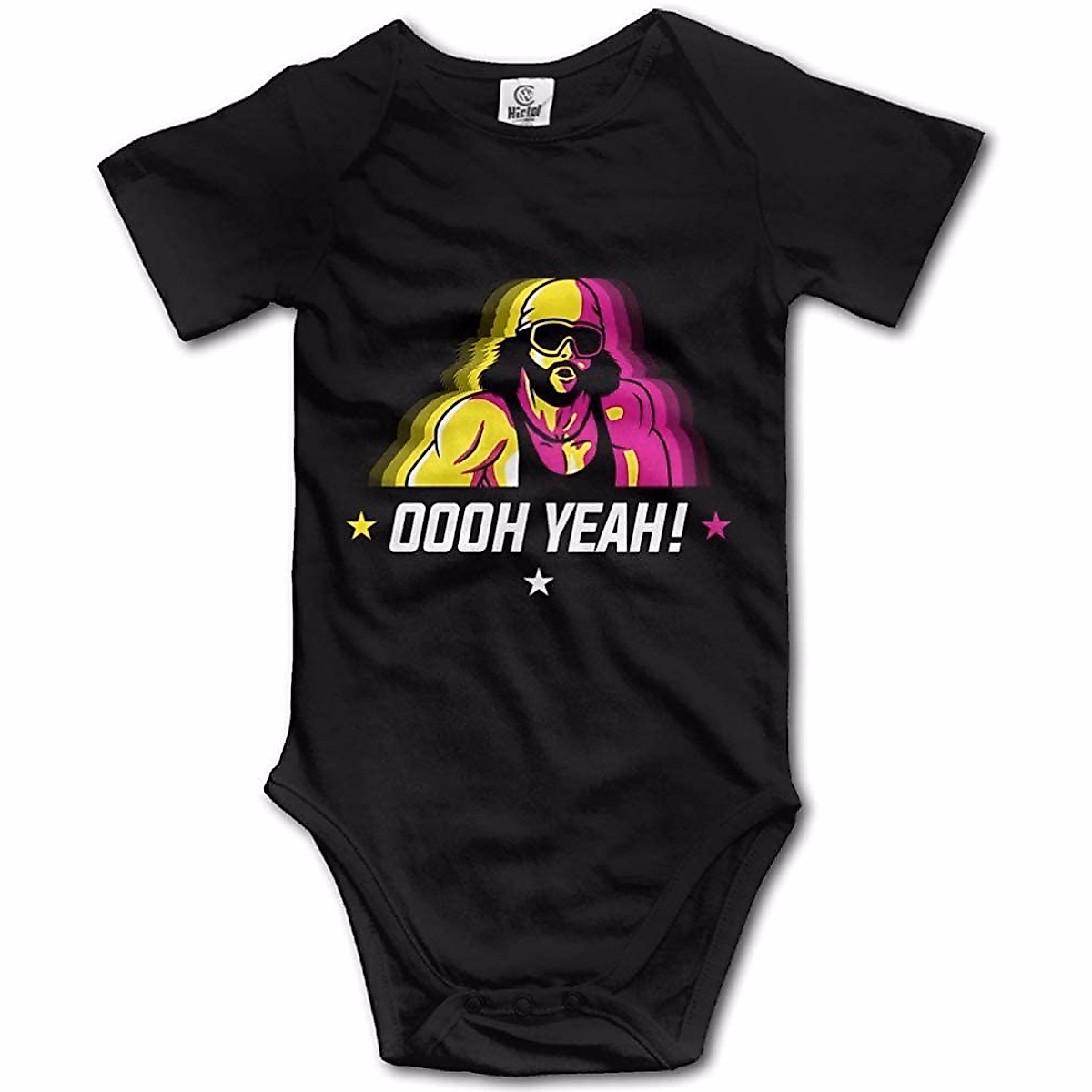 Pengshiliu Macho Man Oooh Yeah Baby Climbing Short Sleeve Onesie 6-12 Month Black