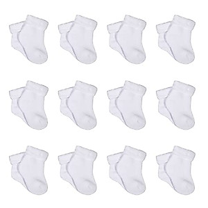 Gerber Unisex Baby 12-Pair Sock Bundle white 0-3 Months