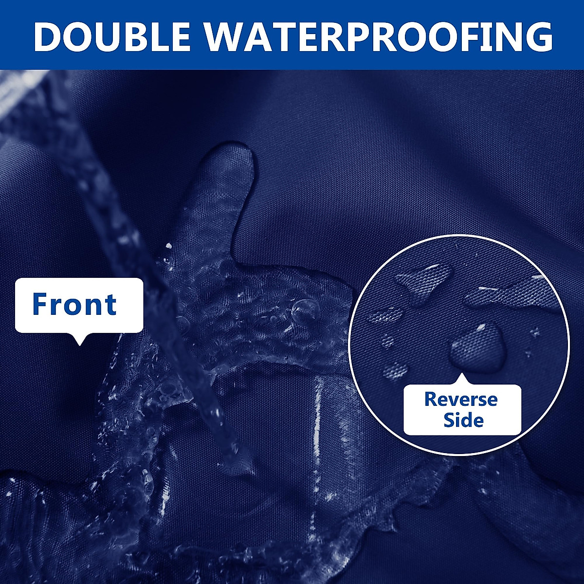 Comcaver 3 Pack Outdoor Cushions Set for Rattan Chair Wicker Sofa, Waterproof Patio Cushions Set for 4 Pieces Seater Outdoor Furniture Conversation, Navy