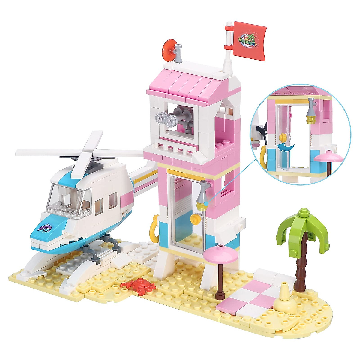 3in1 Girls Boat Cruise Ship Building Sets Friends Beach House Rescue Helicopter Building Kits Summer Holiday Adventures STEM Building Toys Creative Play Set Gift for Kids Aged 6-12, 351 Pieces