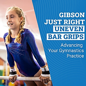 Gibson Athletic Just Right Velcro Hook & Loop Uneven Bar Grips, Gymnastics, White/Black, Small