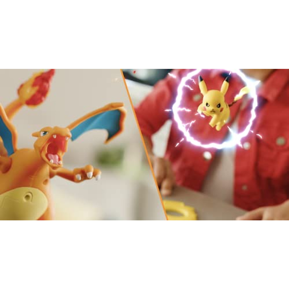 Pokemon Charizard 7-inch Deluxe Feature Figure - Interactive Plus 2-inch Pikachu with Launcher