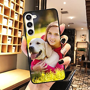 Personalized-Customm Phone Case for Samsung Galaxy s23 Plus with Picture Photo Text Name - Customized s 23 Plus Cellphone/Smartphone/Mobilephone Soft Thin Cover (Black)