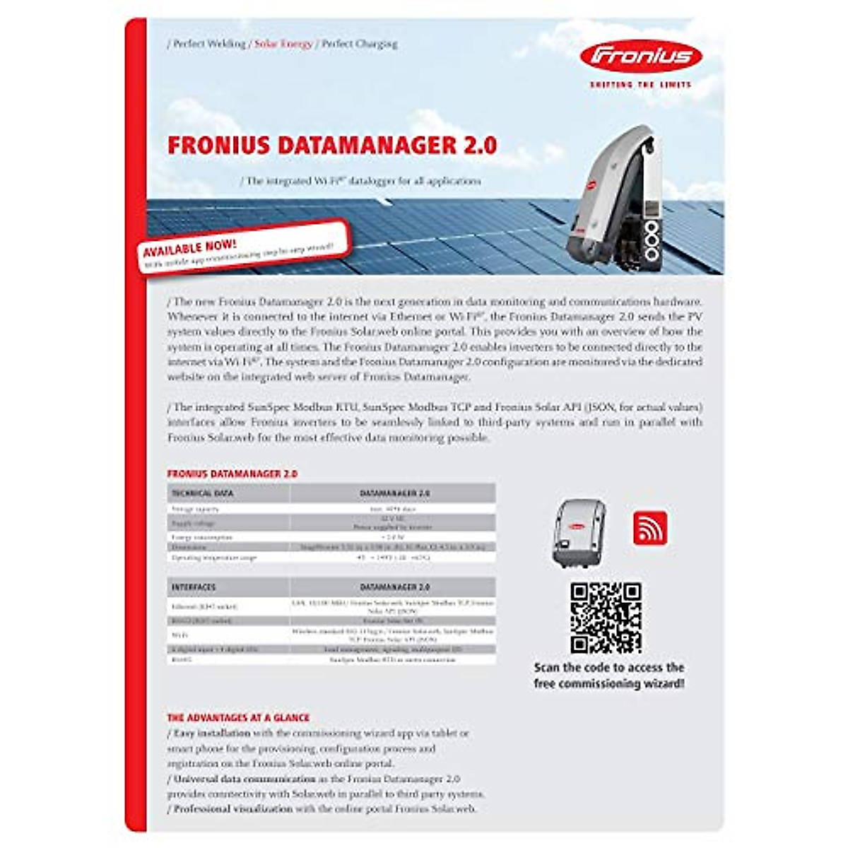 Fronius 4,240,038,Z Datamanager 2.0 WLAN for Galvo / Primo / Symo