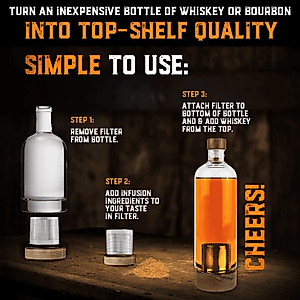 Whiskey Infusion Kit + Wood Chips (Bold 4-Pack) - Mixology-Set for Bartender - Whisky, Bourbon, Vodka Gift for Men - DIY Kits for Adults - Bartender Kit - Valentine Whiskey Gifts for Men and Women