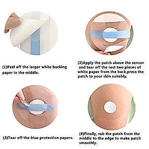 Freestyle Sensor Covers for Libre 1/2/3, 55 Pack Waterproof Adhesive Patches,Transparent Tape Long Lasting-Without Hole-HECHUAN