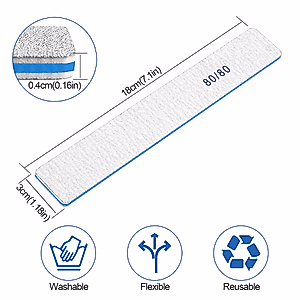 Nail File for Acrylic Nails 12pcs, 80/80 Grit Files Emery Boards, Jumbo Washable Thick Professional Square Nail File Manicure Tools for Nail Tech