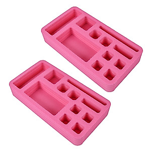Polar Whale 2 Makeup Pink Drawer Organizers Tray Washable Waterproof Durable Foam Insert for Home Bathroom Bedroom Office 6.9 x 12.9 Inches 11 Compartments for Lipstick Eyeliner Cosmetics and More