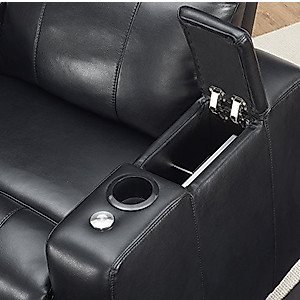 Pulaski Larson Theatre Recliner, 38.0" L X 39.5" W X 43.0" H, Black