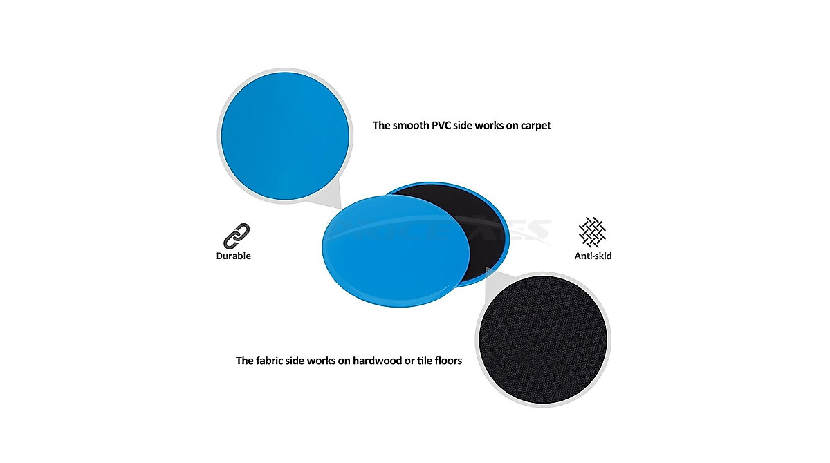 2 Pack Dual Sided Gliding Discs for Full Body Fitness and Core Workout