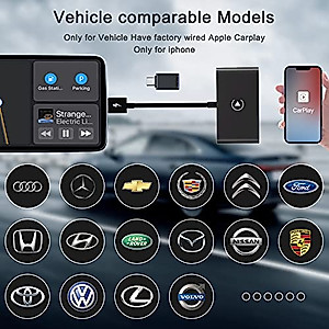 Wireless CarPlay Adapter,Wireless Carplay Dongle,Plug & Play 5GHz WiFi Online Update,Low Latency,Easy to Install,Support Newest iOS 16