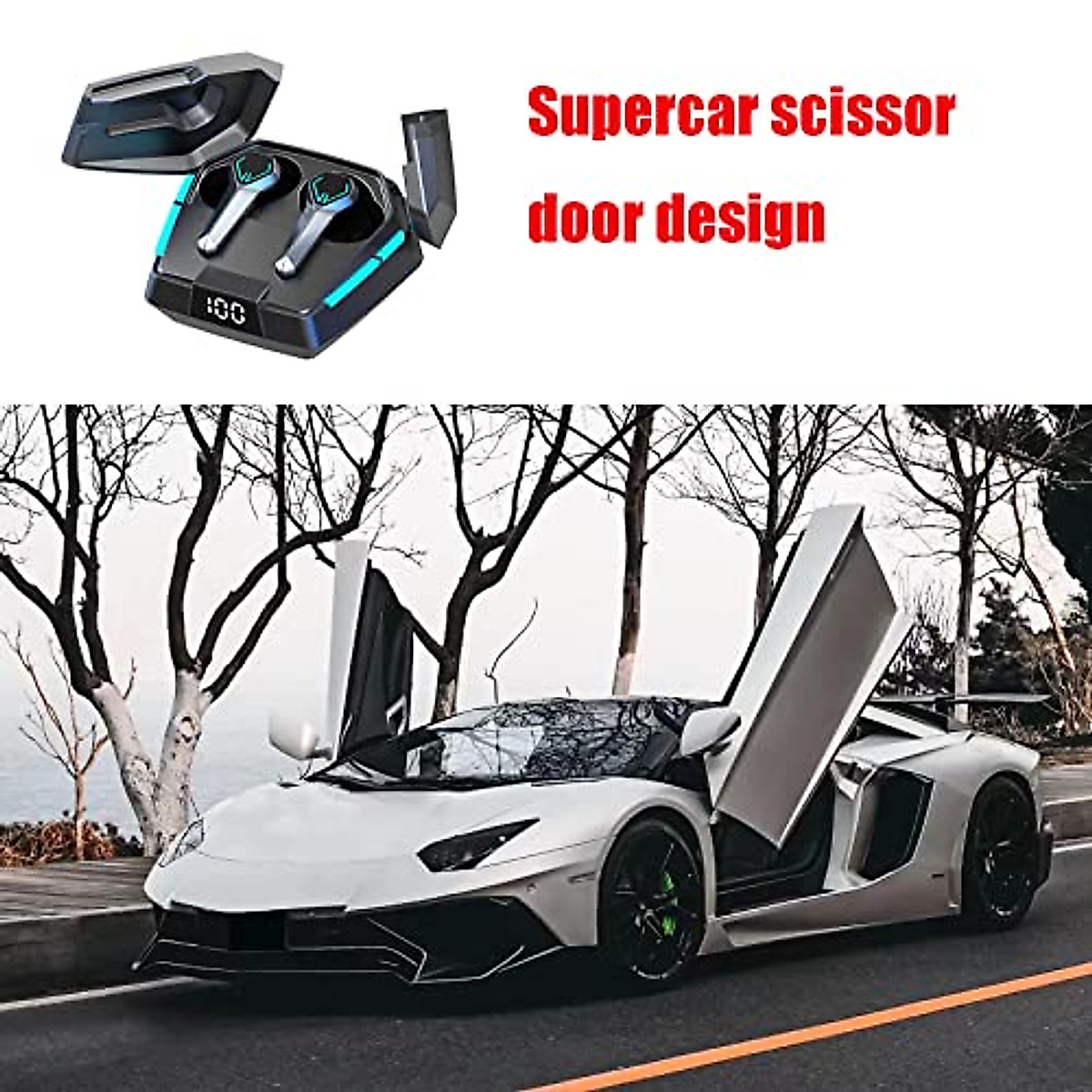 AYSEONVI Bluetooth Wireless Earbuds,Professional Design,Deep Bass Loud,Sound Clear, Call Noise Cancelling with 4 Microphones in-Ear in-Ear Bluetooth Headphones Gray Compatible for iPhone Android