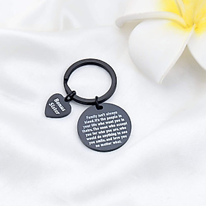 bobauna Bonus Sister In Law Keychain Family Isn't Always Blood It's The People In Your Life Who Want You In Theirs Wedding Jewelry Bridal Shower Gift (bonus sister keychain black)