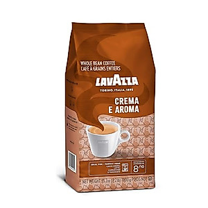 Lavazza Crema E Aroma Whole Bean Coffee Blend, 2.2-Pound Bag , Balanced medium roast with an intense, earthy flavor and long lasting crema, Non-GMO