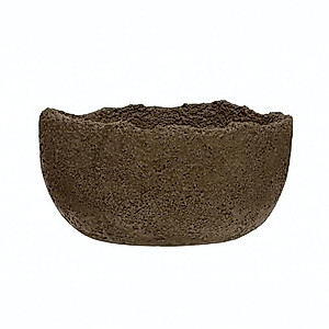 Creative Co-Op Decorative Textured Sandstone Bowl, 9" L x 9" W x 5" H, Brown