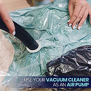 Space Saver Vacuum Storage Bags – 4 Jumbo Vacuum Sealer Bags for Bedding, Clothes, Curtains – 31.4 x 39.3 in. Vacuum Seal Bags for Moving, Travel and Organization Accessories by Amogie