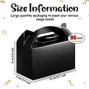 Nezyo 96 Pcs Party Gift Boxes Gable Candy Treat Boxes Party Favor Goodie Boxes Small DIY Paper Dessert Boxes for Kids Christmas Party Birthday Baby Shower Wedding 4.7 x 2.4 x 2.8 inches (Black)