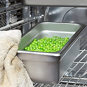 Soro Essentials – 1/4 Size 4” Deep Steam Table Pan 24 Gauge Stainless Steel Quarter Size Hotel Pan Anti Jam Steam Table Pan for Home Sandwich Shop Restaurant or Buffet