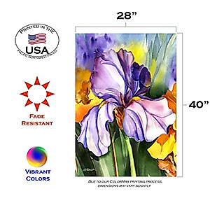 Toland Home Garden 109596 Iris Field Spring Flag 28x40 Inch Double Sided Spring Garden Flag for Outdoor House Flower Flag Yard Decoration